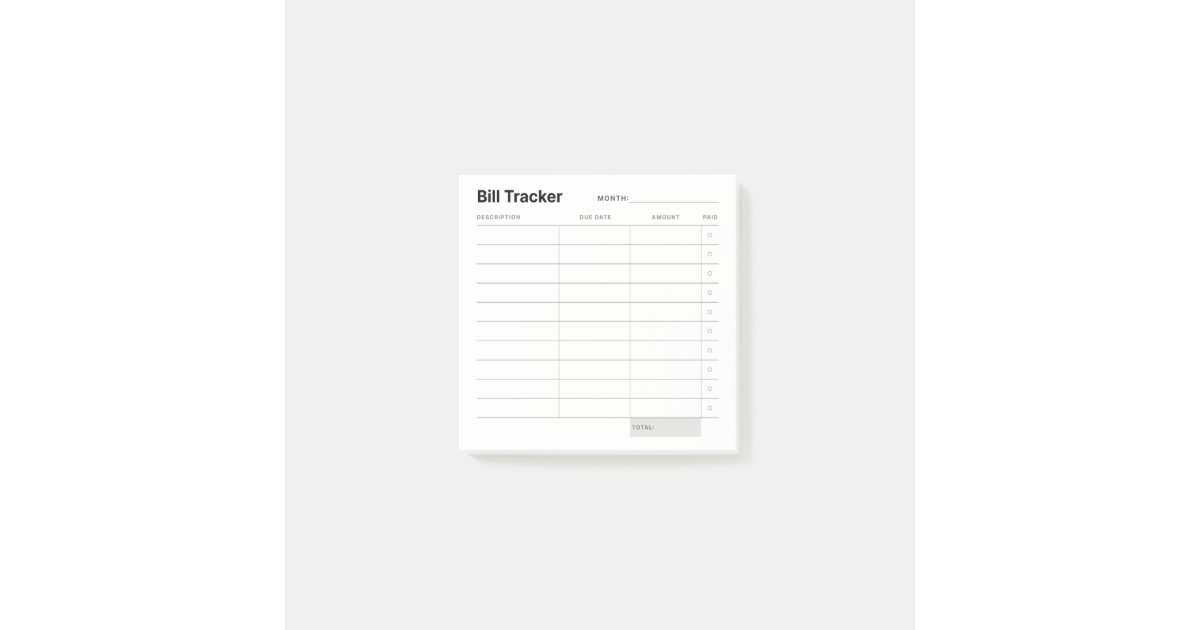 Minimal Simple Expense Tracker Post-it Notes | Zazzle