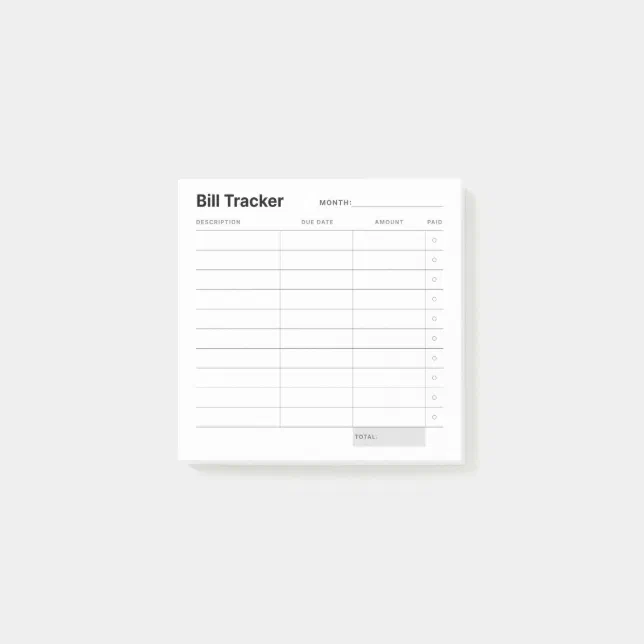 Minimal Simple Expense Tracker Post-it Notes | Zazzle