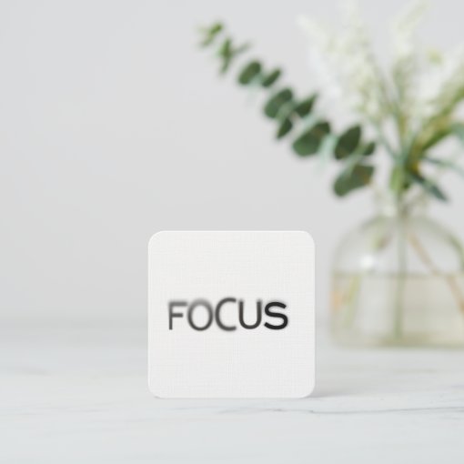 Minimal Simple Focus Photographer Typography Square Business Card | Zazzle