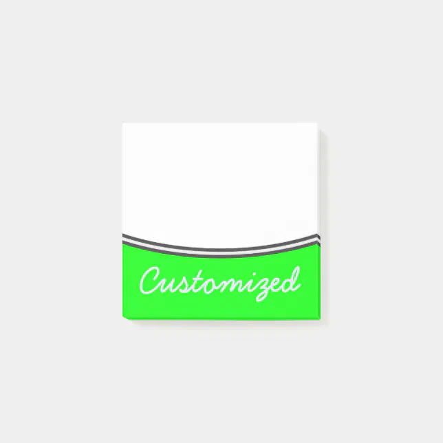 Minimal, Simple, Lime Background + Lavender Name Post-it Notes | Zazzle