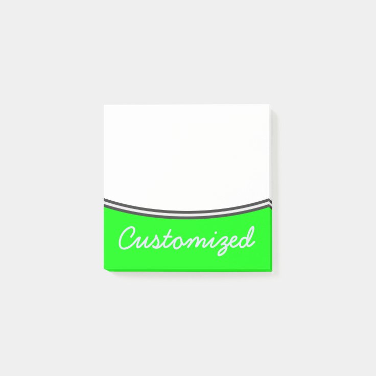 Minimal, Simple, Lime Background + Lavender Name Post-it Notes | Zazzle