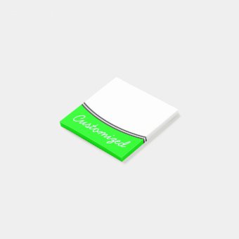 Minimal, Simple, Lime Background + Lavender Name Post-it Notes | Zazzle