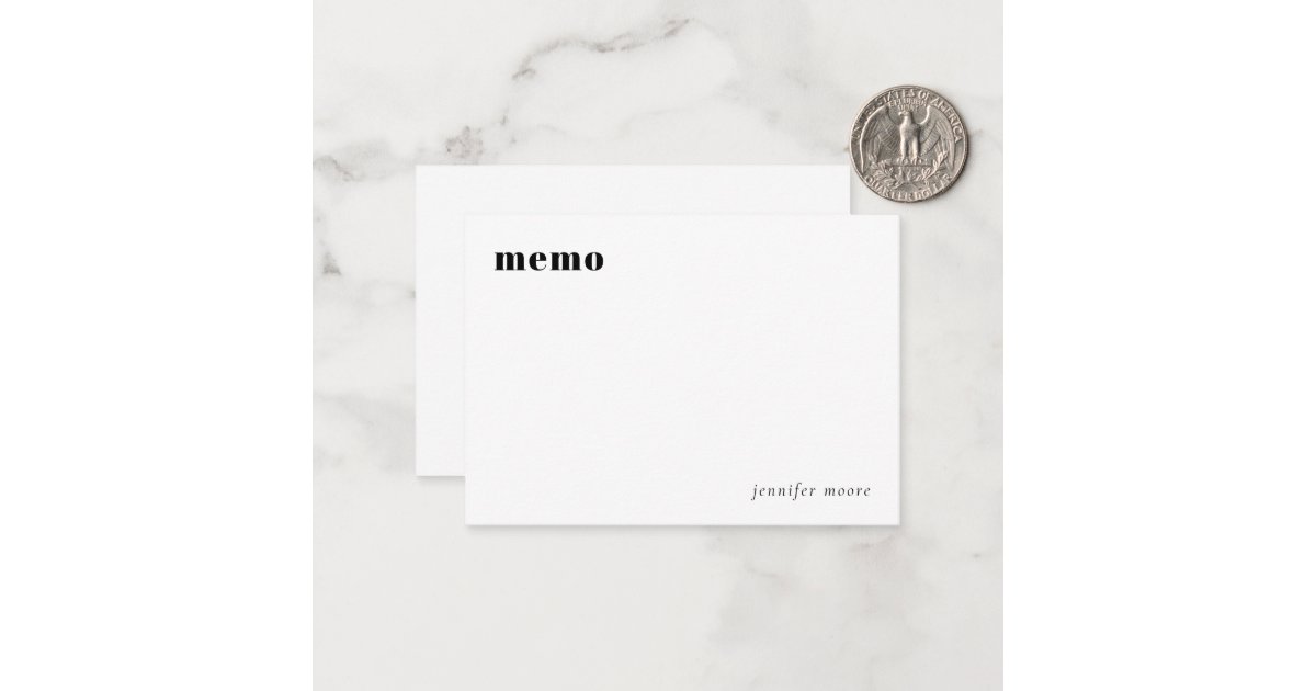 Minimal Simple Memo Planner Note Card | Zazzle