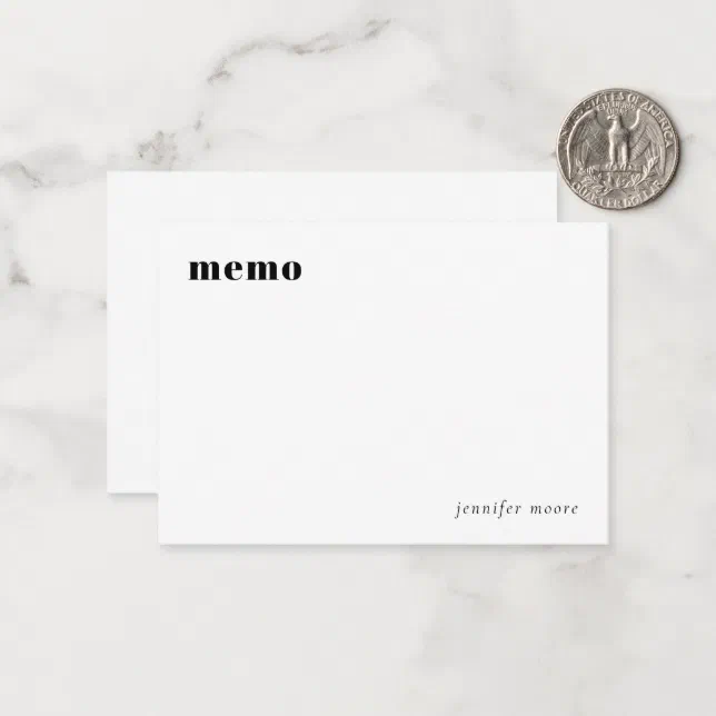 Minimal Simple Memo Planner Note Card | Zazzle