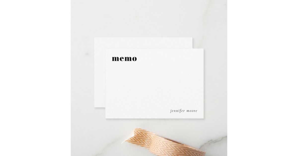 Minimal Simple Memo Planner Note Card | Zazzle