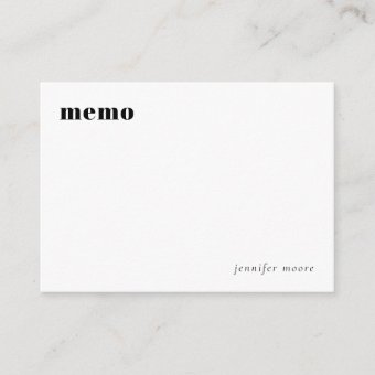 Minimal Simple Memo Planner Note Card | Zazzle