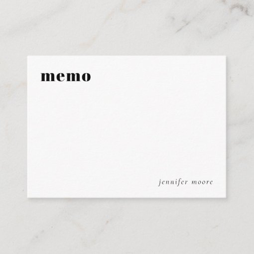 Minimal Simple Memo Planner Note Card | Zazzle