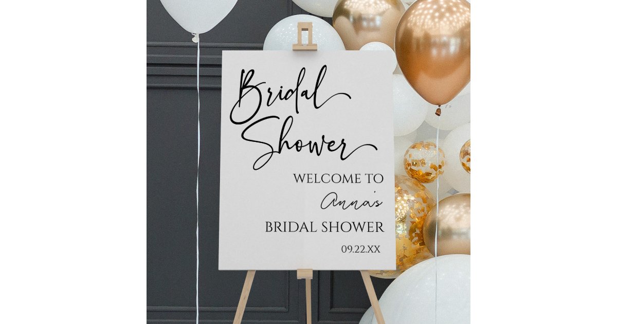 Minimal Simple Modern Bridal Shower Welcome Sign | Zazzle
