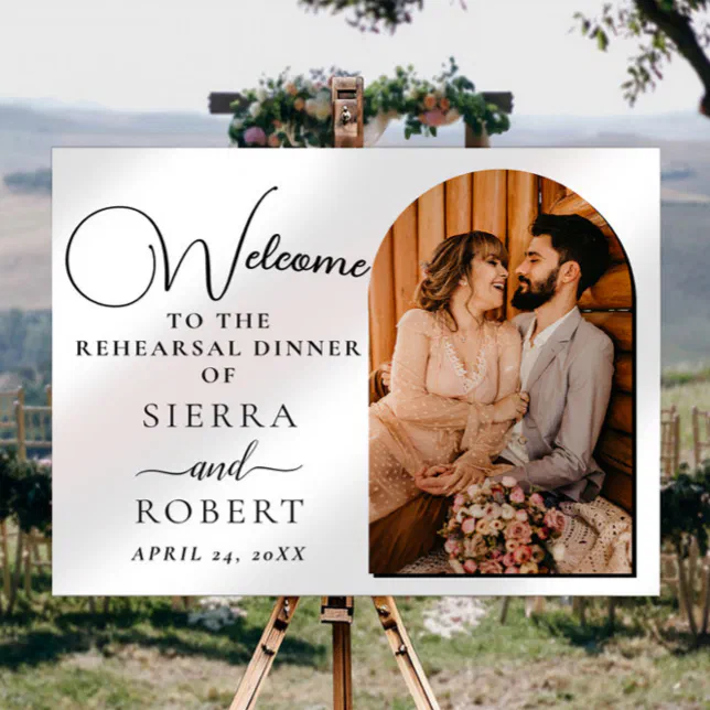 Minimal Simple Photo Rehearsal Dinner Welcome Sign | Zazzle