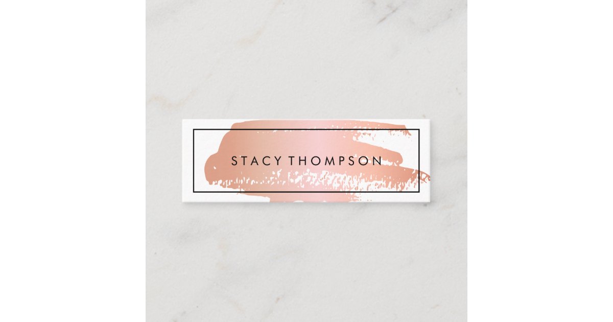 Minimal Simple Pink Brushed Mini Business Card | Zazzle