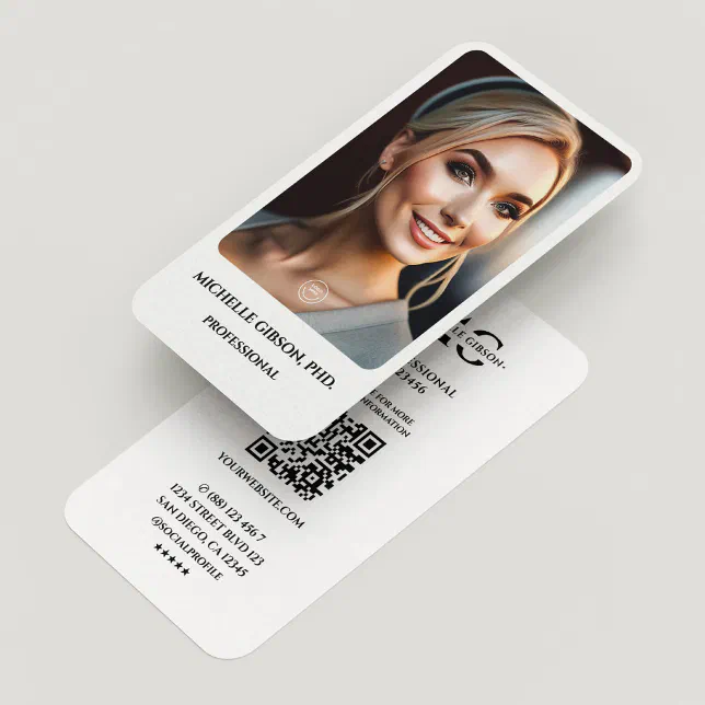 Minimal Simple Professional Photo Logo White Business Card | Zazzle