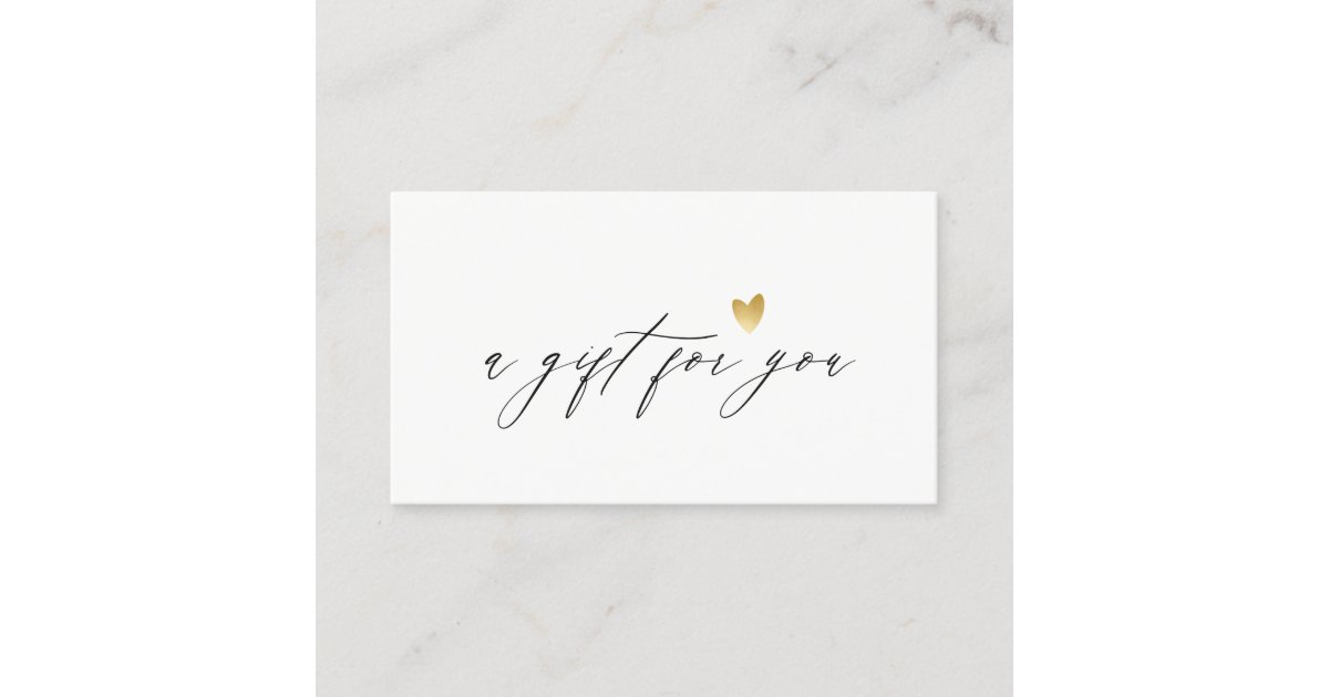 Minimal Simple Script Gold Heart Gift Certificate | Zazzle