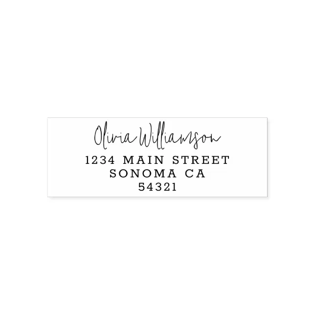 Minimal Simple Script Modern Return Address Self-inking Stamp | Zazzle
