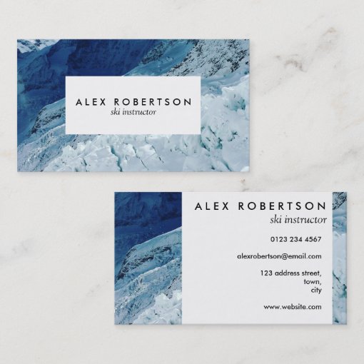 Minimal snow and ice business cards | Zazzle