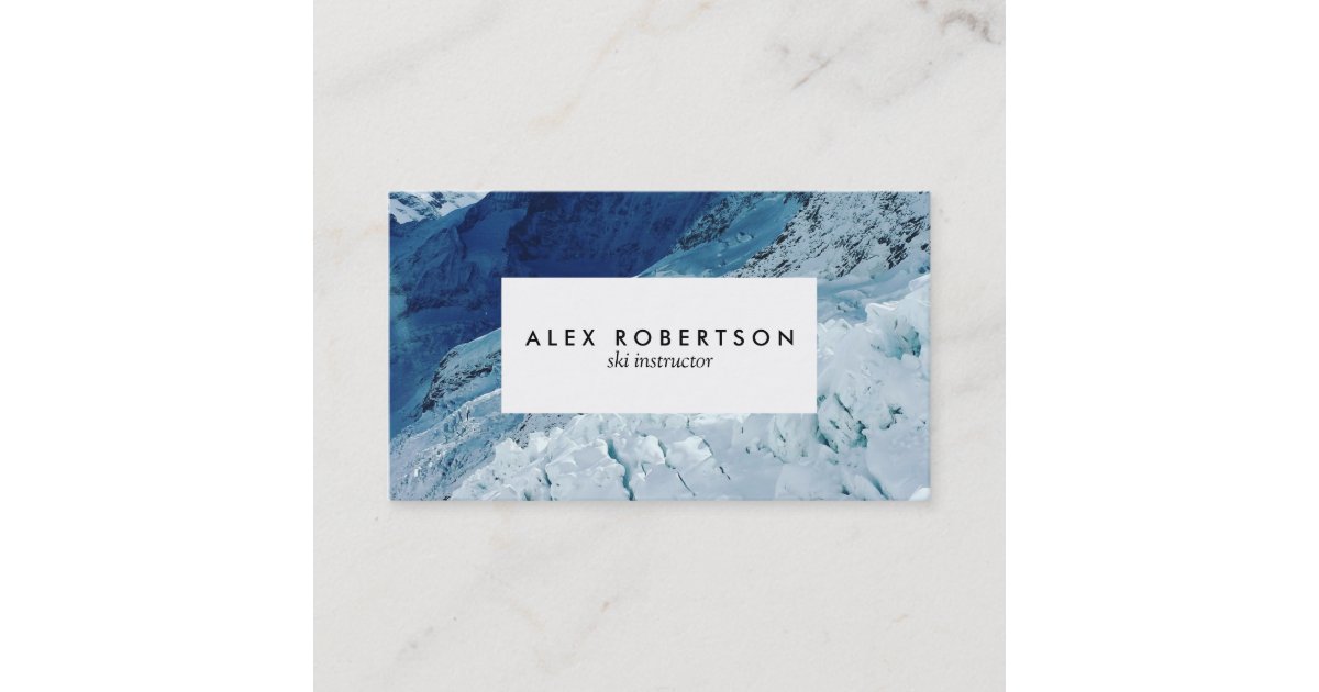 Minimal snow and ice business cards | Zazzle