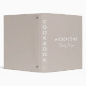 Minimal Solid Tan Family Recipe Cookbook 3 Ring Binder | Zazzle