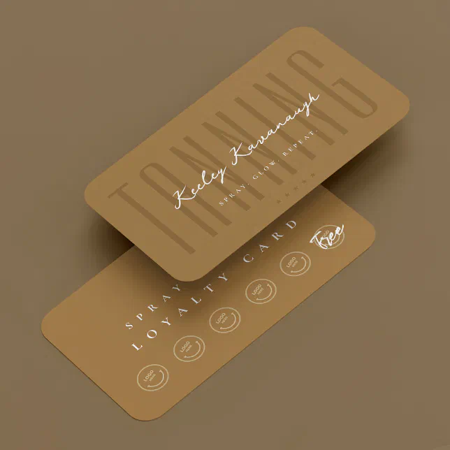 Minimal Spray Tanning Specialist Golden Loyalty Business Card | Zazzle
