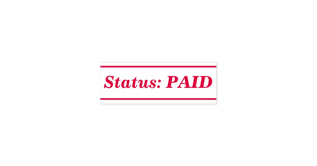 Minimal "Status: PAID" Rubber Stamp | Zazzle