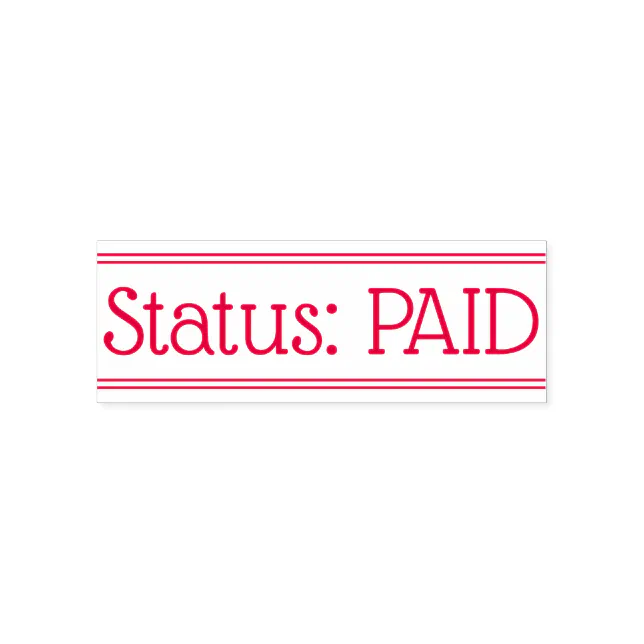 Minimal "Status: PAID" Rubber Stamp | Zazzle