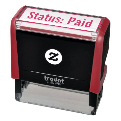 Minimal "Status: Paid" Rubber Stamp | Zazzle