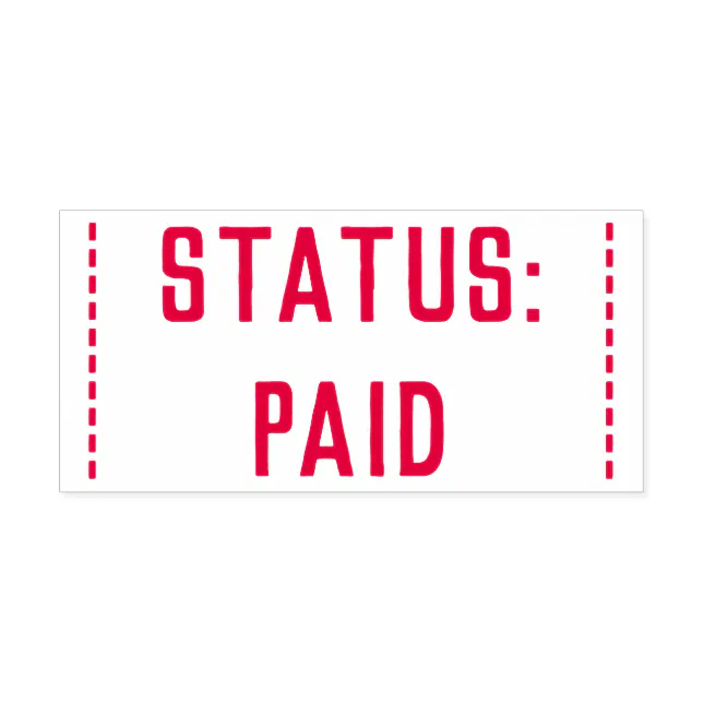 Minimal "STATUS: PAID" Rubber Stamp | Zazzle
