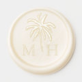 Minimal Tropical Palm Tree Monogram Wedding Wax Seal Sticker | Zazzle