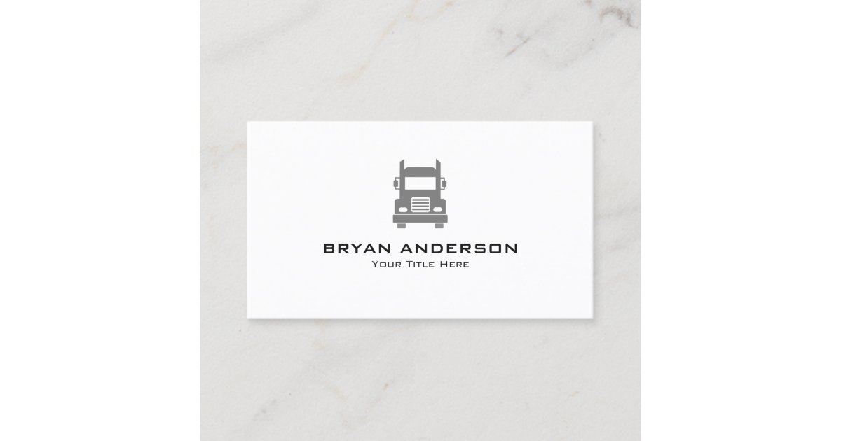Minimal Truck Driver Business Card | Zazzle