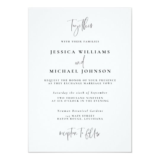 Minimal Typography Wedding Invitation | Zazzle.com