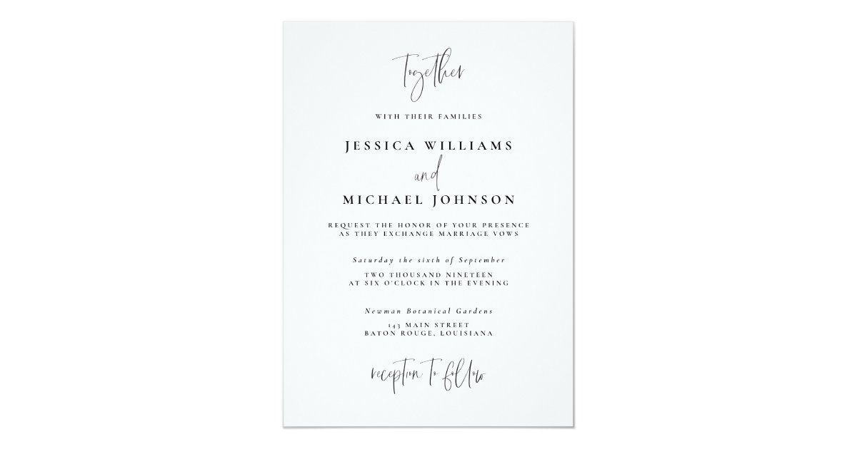 Minimal Typography Wedding Invitation | Zazzle.com
