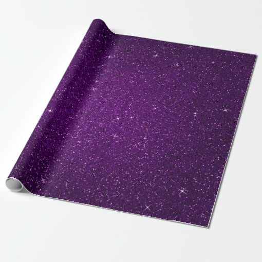 Minimal Ultra Violet Purple Glitter Eggplant Grape Wrapping Paper | Zazzle