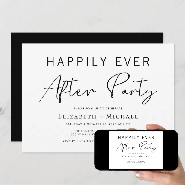 Minimal Wedding After Party Invitation | Zazzle