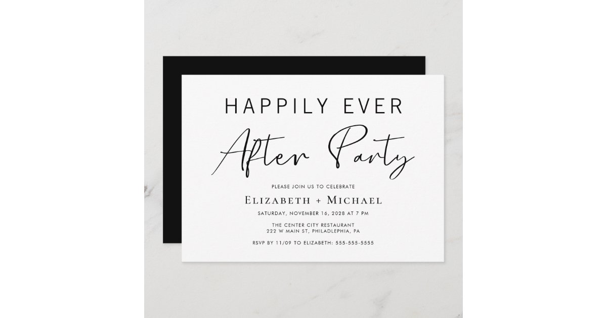 Minimal Wedding After Party Invitation | Zazzle