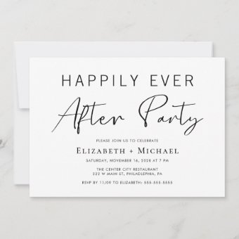 Minimal Wedding After Party Invitation | Zazzle
