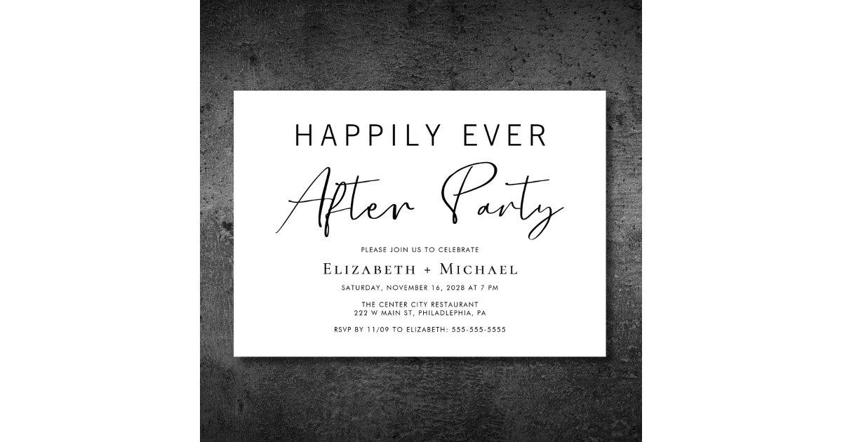 Minimal Wedding After Party Invitation | Zazzle