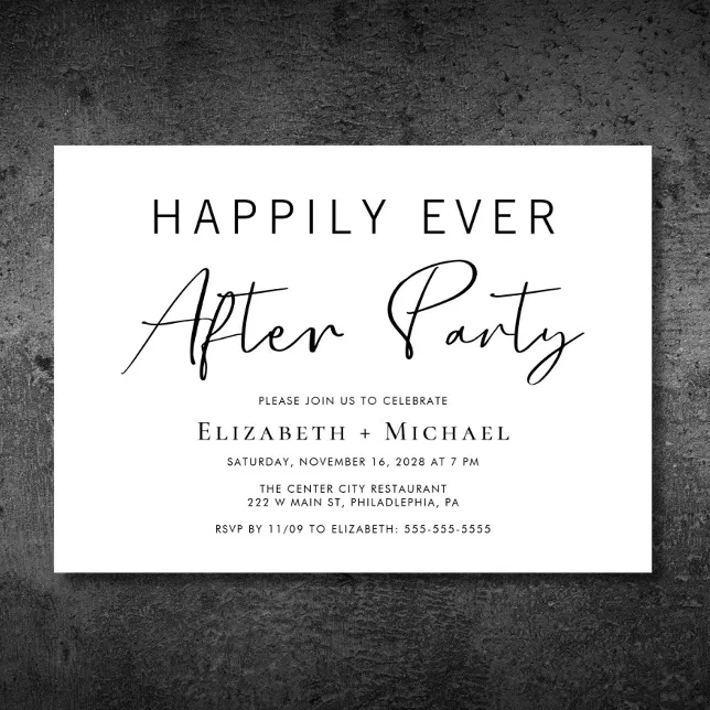 Minimal Wedding After Party Invitation | Zazzle