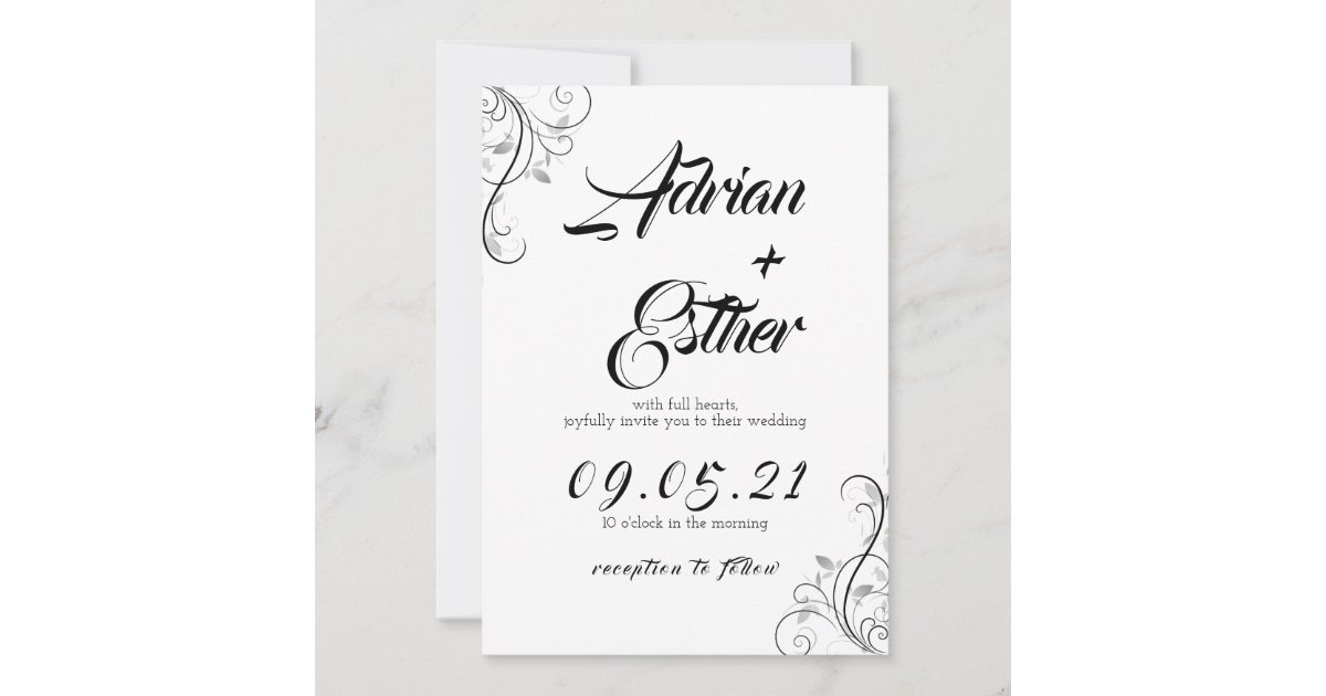 Minimal wedding invitation card | Zazzle