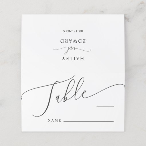 Minimal Wedding Table Number Place Card | Zazzle