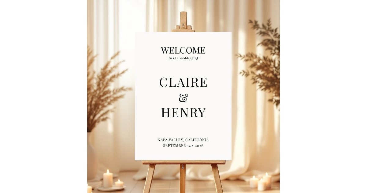 Minimal Wedding Welcome Sign | Zazzle