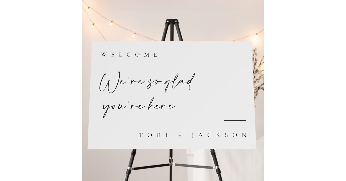 Minimal Welcome Sign Name Wedding Poster board | Zazzle