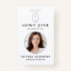 Minimal White ID Custom Monogram Logo & Photo Badge | Zazzle