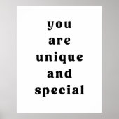 Minimal You Are Unique and Special Classroom Poster | Zazzle