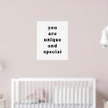 Minimal You Are Unique and Special Classroom Poster | Zazzle