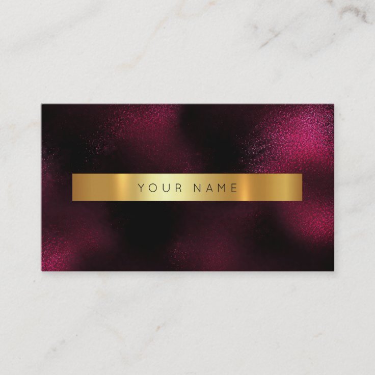 Minimalism Glam Red Wine Gold Metallic Vip Business Card | Zazzle