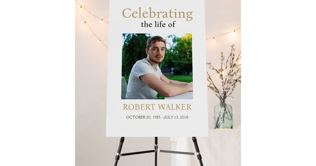 Minimalism Photo Funeral Memorial Sign | Zazzle
