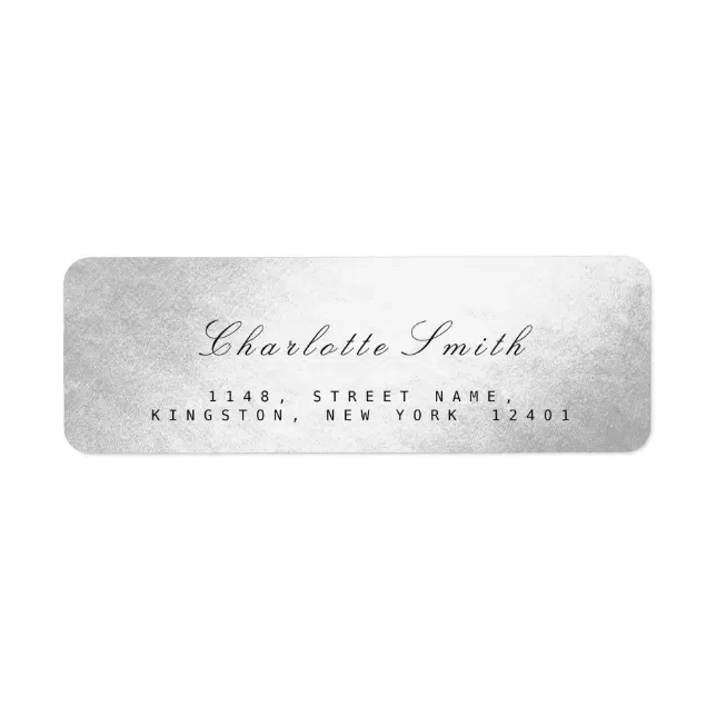 Minimalism Silver Foil Return Address Labels | Zazzle