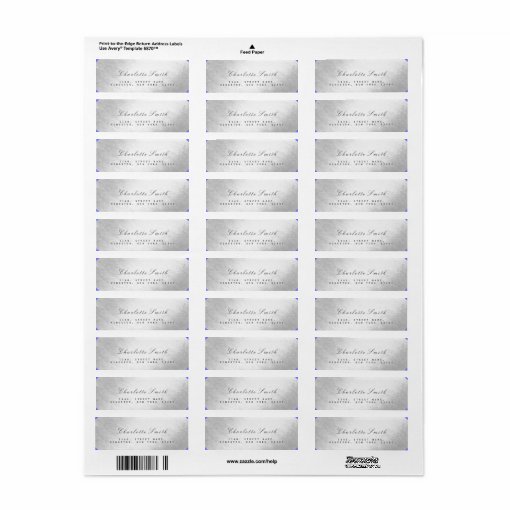 Minimalism Silver Foil Return Address Labels | Zazzle