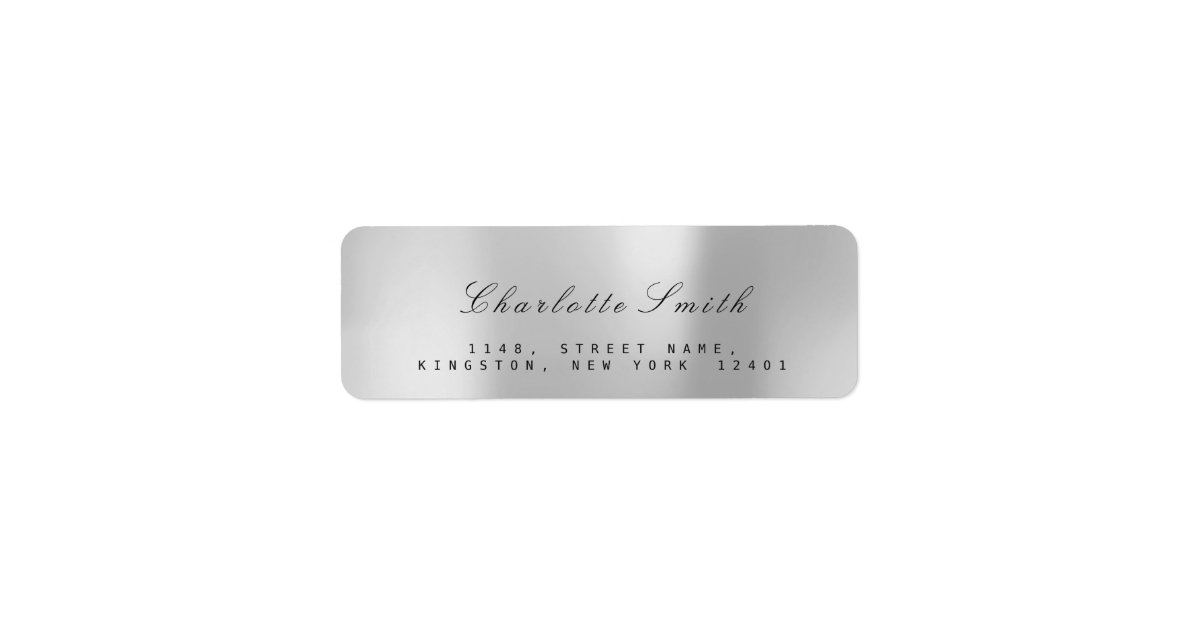 Minimalism Silver Gray Foil Return Address Labels | Zazzle.com