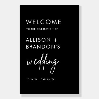 Minimalist 24x36 Wedding Reception Welcome Sign | Zazzle
