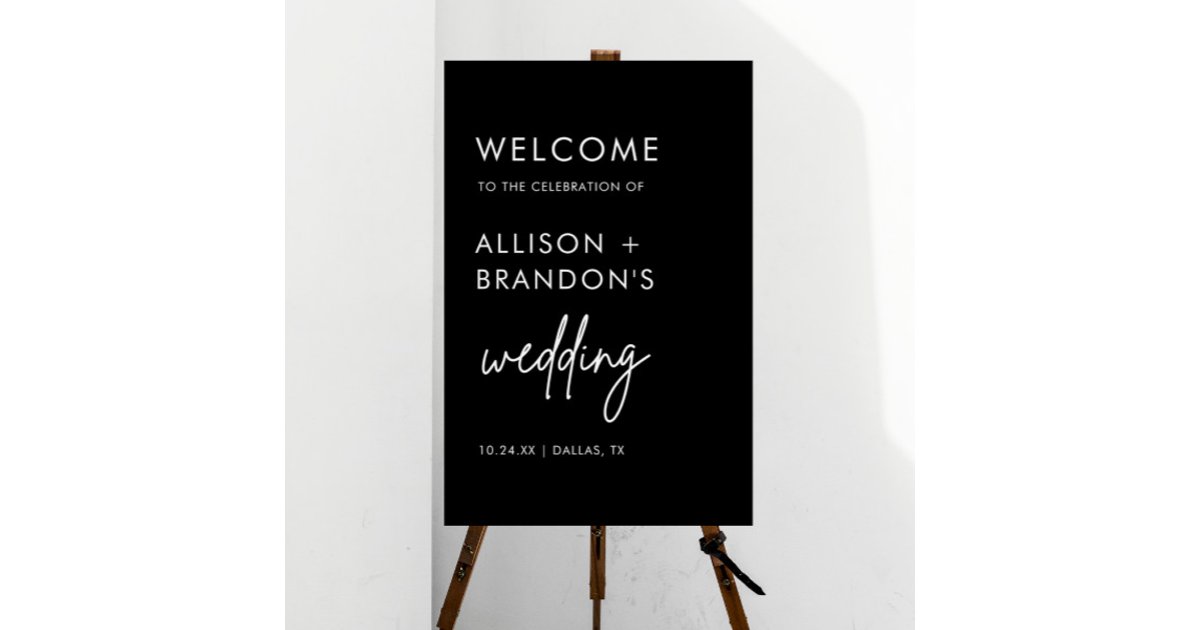 Minimalist 24x36 Wedding Reception Welcome Sign | Zazzle