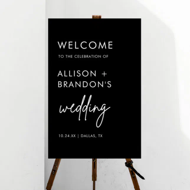 Minimalist 24x36 Wedding Reception Welcome Sign | Zazzle